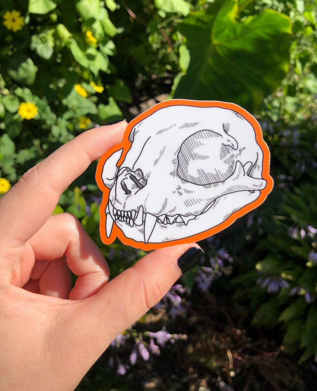 CAT SKULL STICKER Vinyl Waterproof Art Sticker for Halloween Hotties ...