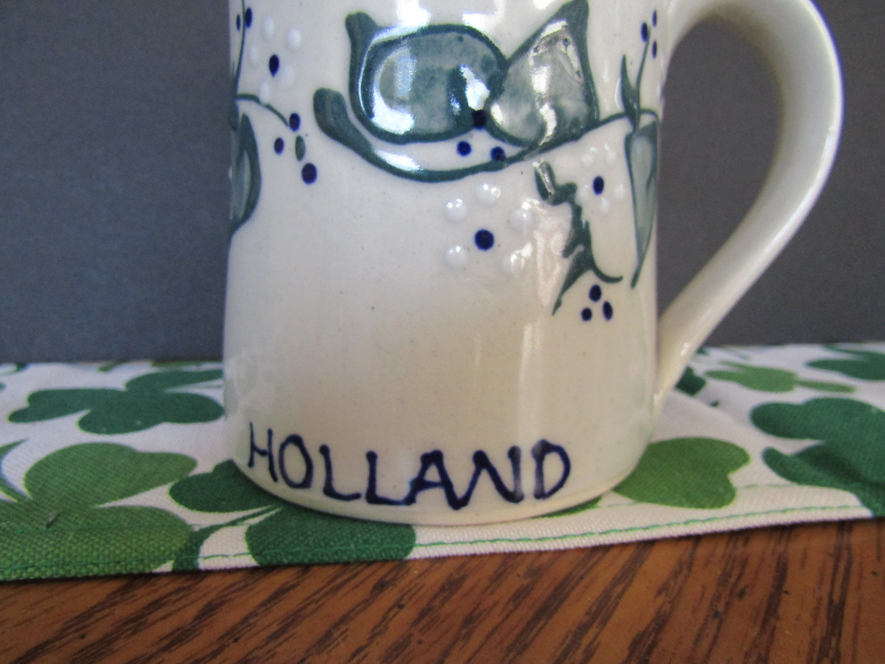 Great Bay Pottery Mug Handcrafted Blue Flowers Design | Etsy