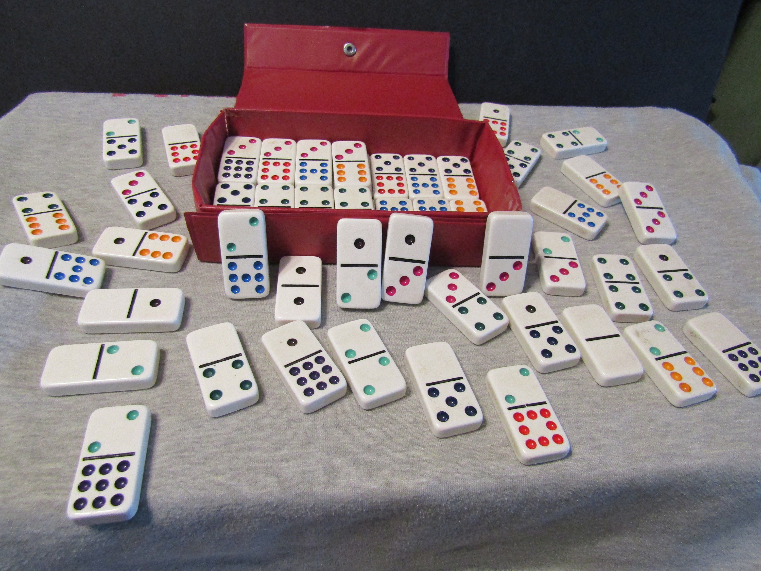 Vintage Double Nine Dominoes Set by Cardinal 55 Tiles/red - Etsy