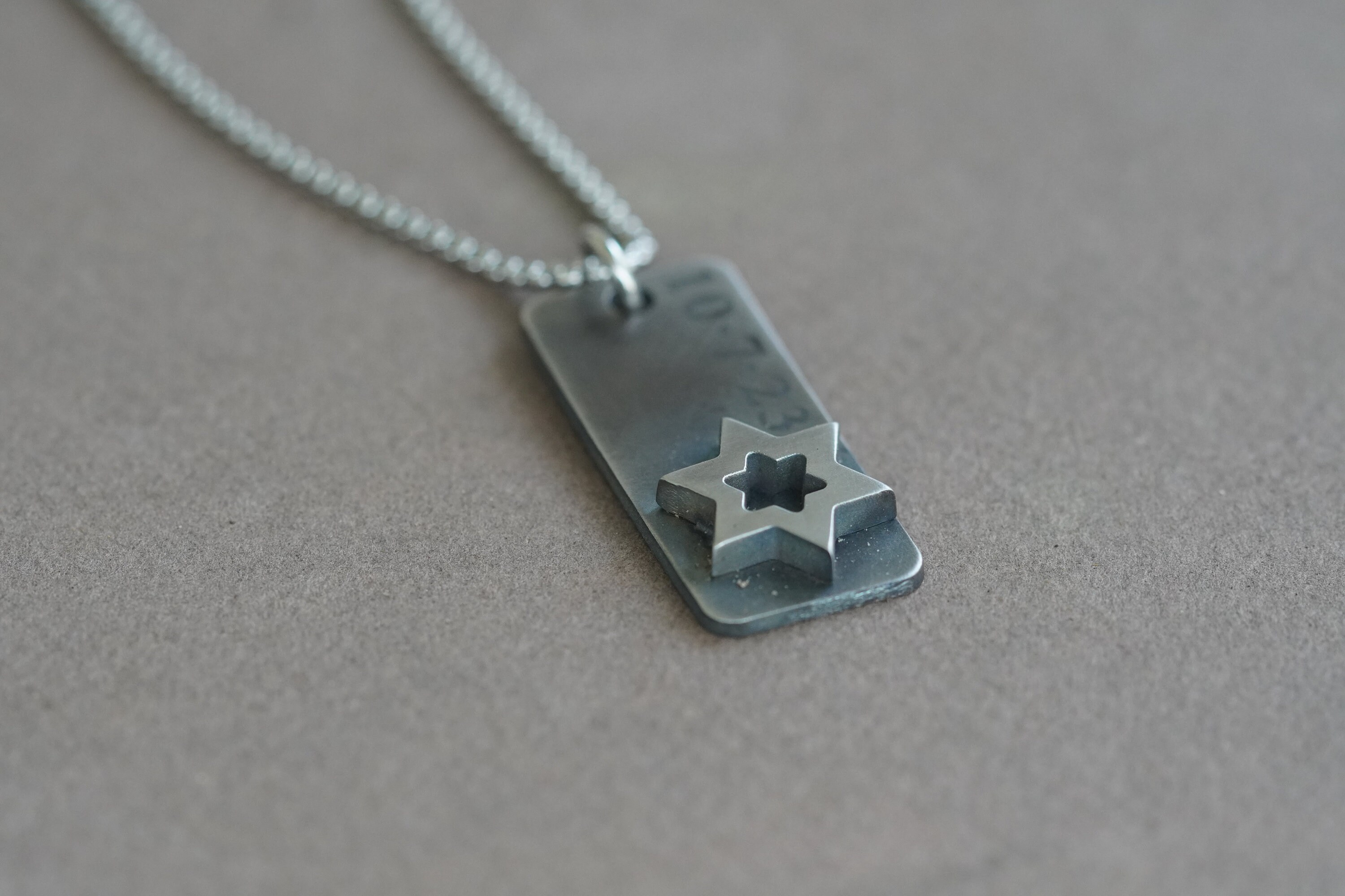 Magen David Necklace Mens Rustic Style Made of Stainless Steel - Etsy