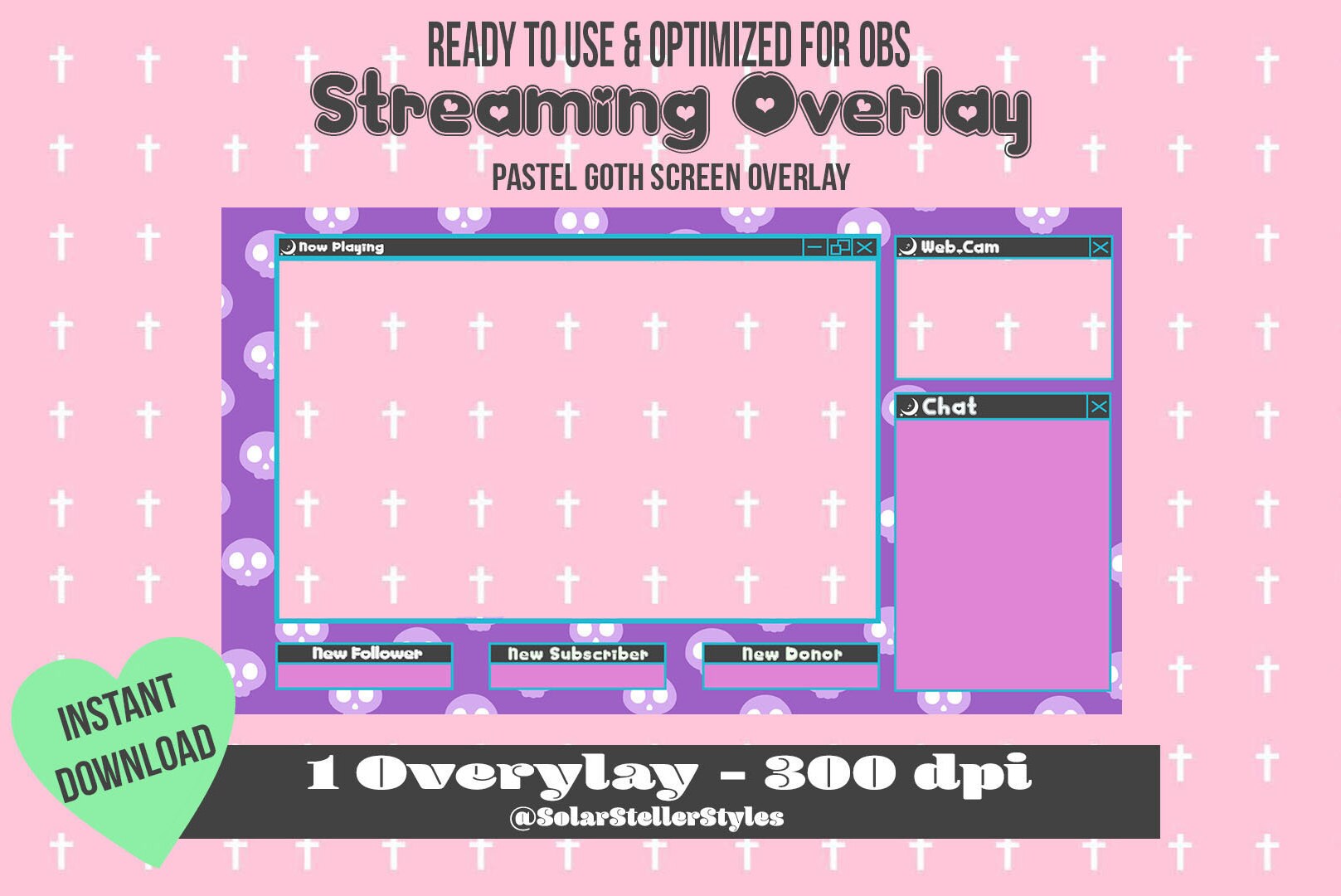 Pastel Goth Streaming Overlay OBS - Etsy