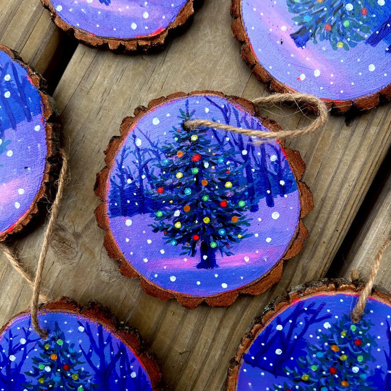 Hand Painted Trees - Etsy