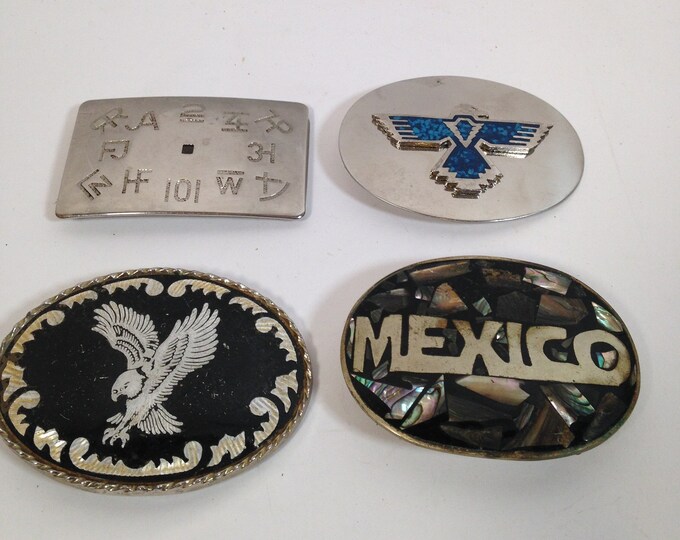 4 Vintage Belt Buckles Collectible 1970s 1223 - Etsy