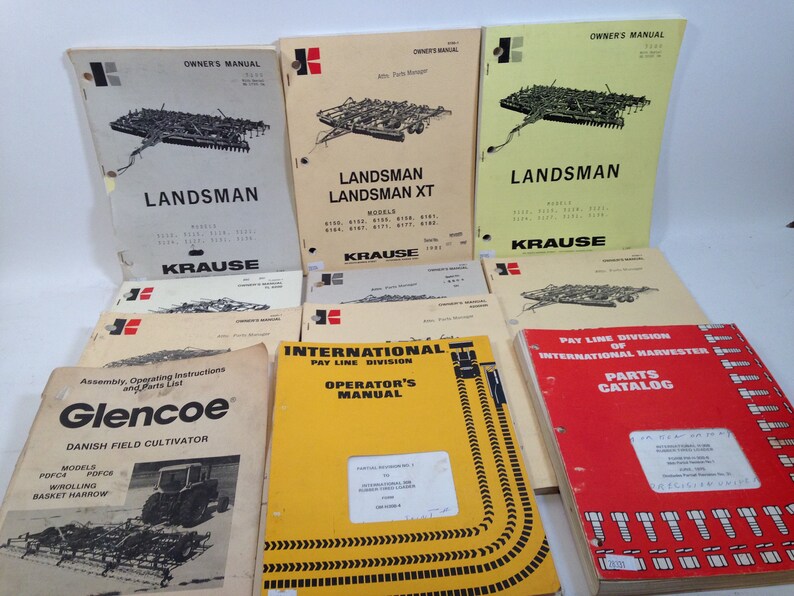 Vintage Farm Implement Owner's Manuals Mostly Landsman 0623 - Etsy