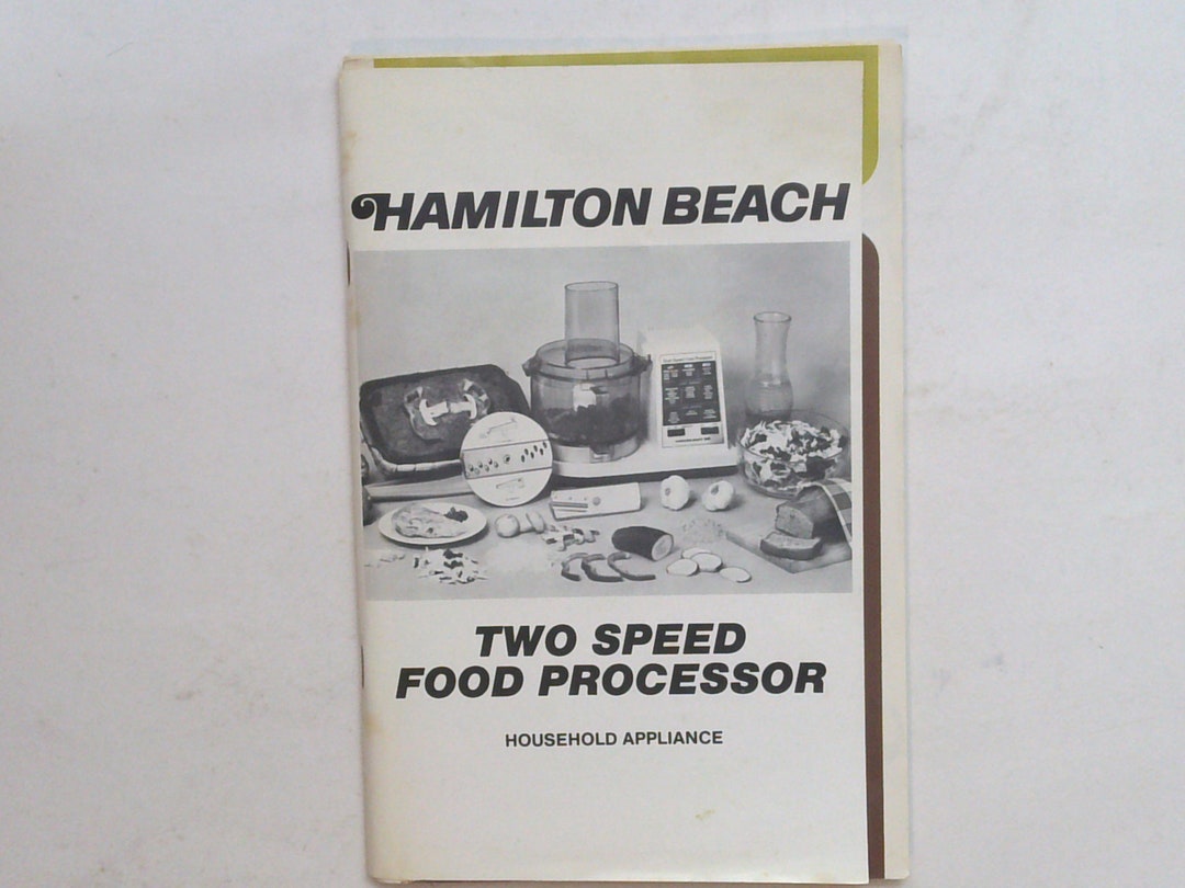 Rare Vintage Hamilton Beach Two Speed Food Processor Instructions and ...