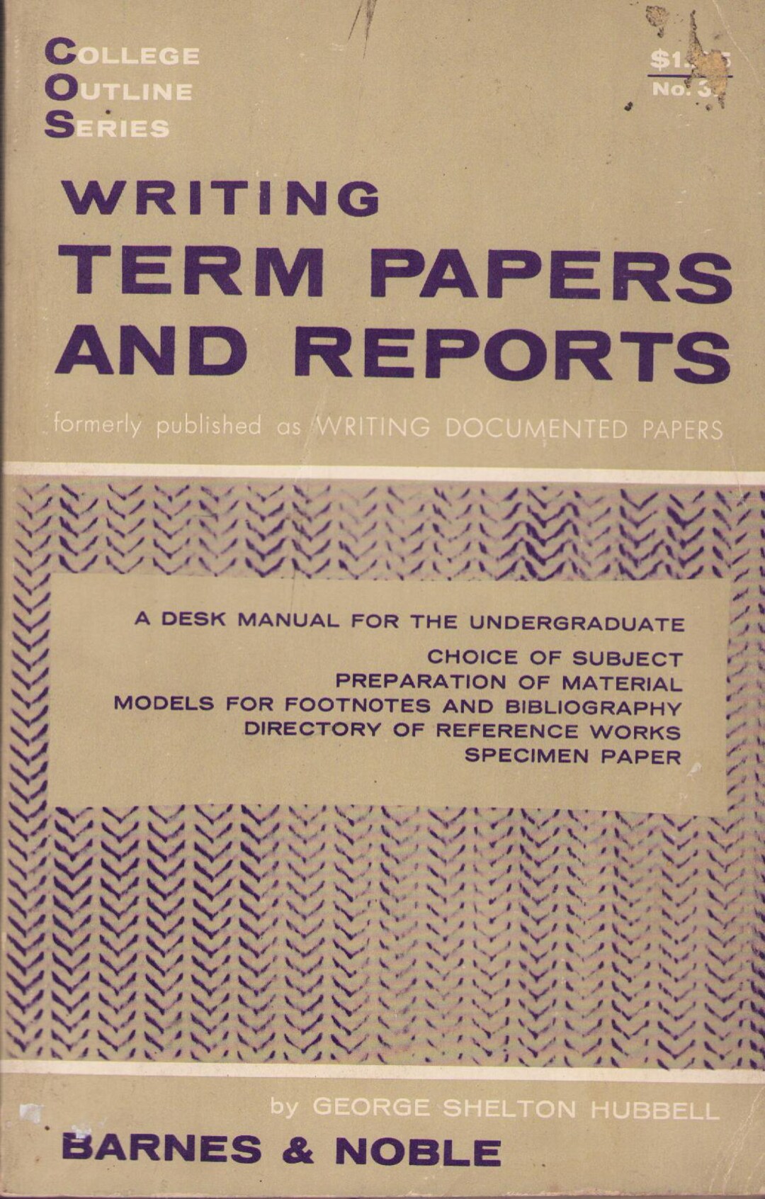 Vintage Book: Writing Term Papers and Reports, Barnes & Noble College ...