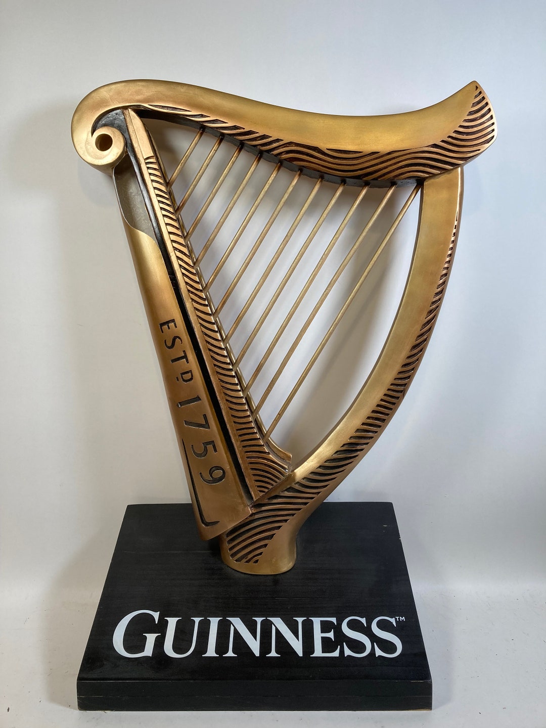 Guinness Gilded Harp Irish Beer Counter Top Bar Display - Etsy