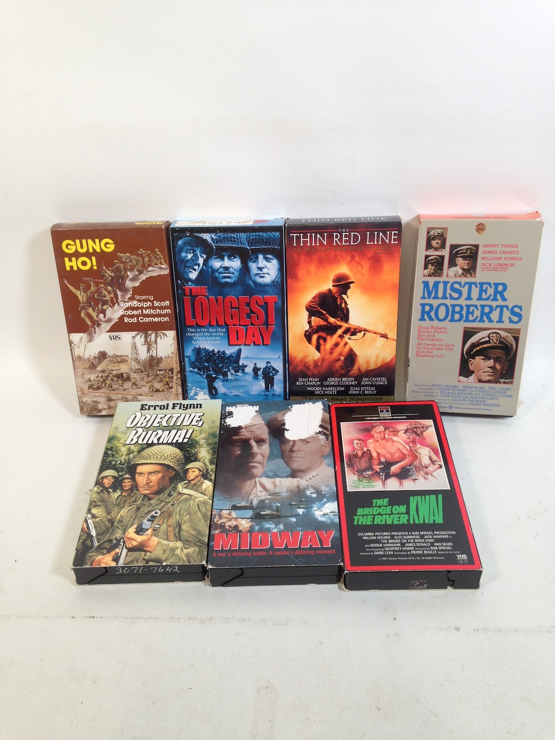 Seven War & Military Movies on VHS Tape, the Longest Day, Midway ...