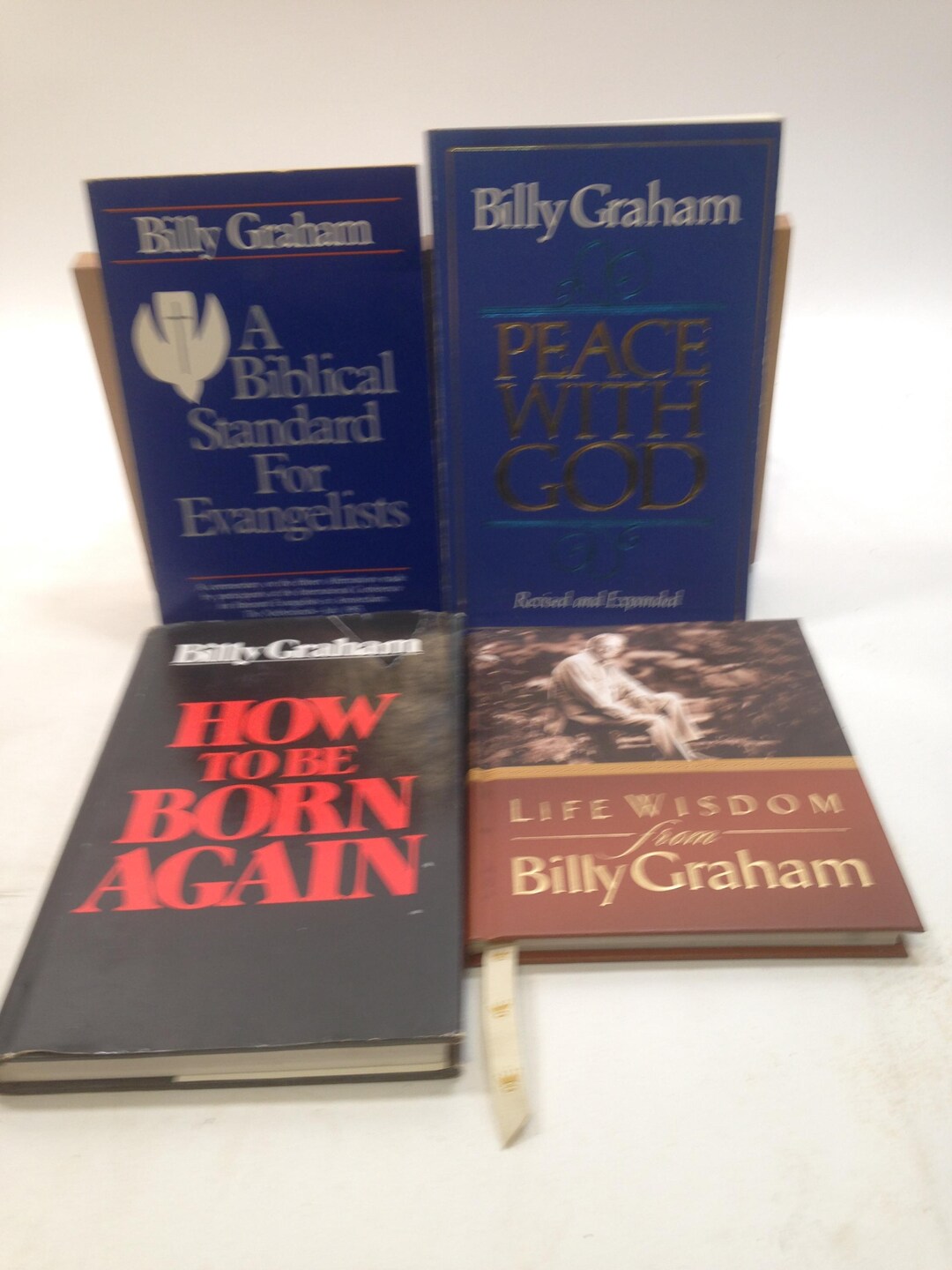 4 Books by Billy Graham, Peace With God, How to Be Born Again & 2 More ...