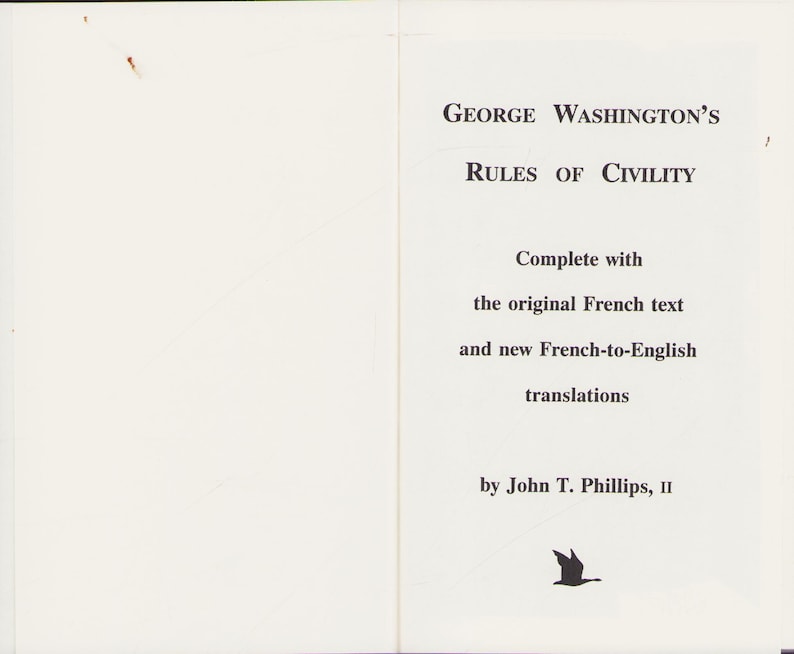 Vintage Book: George Washington's Rules of Civility, John T. Phillips ...