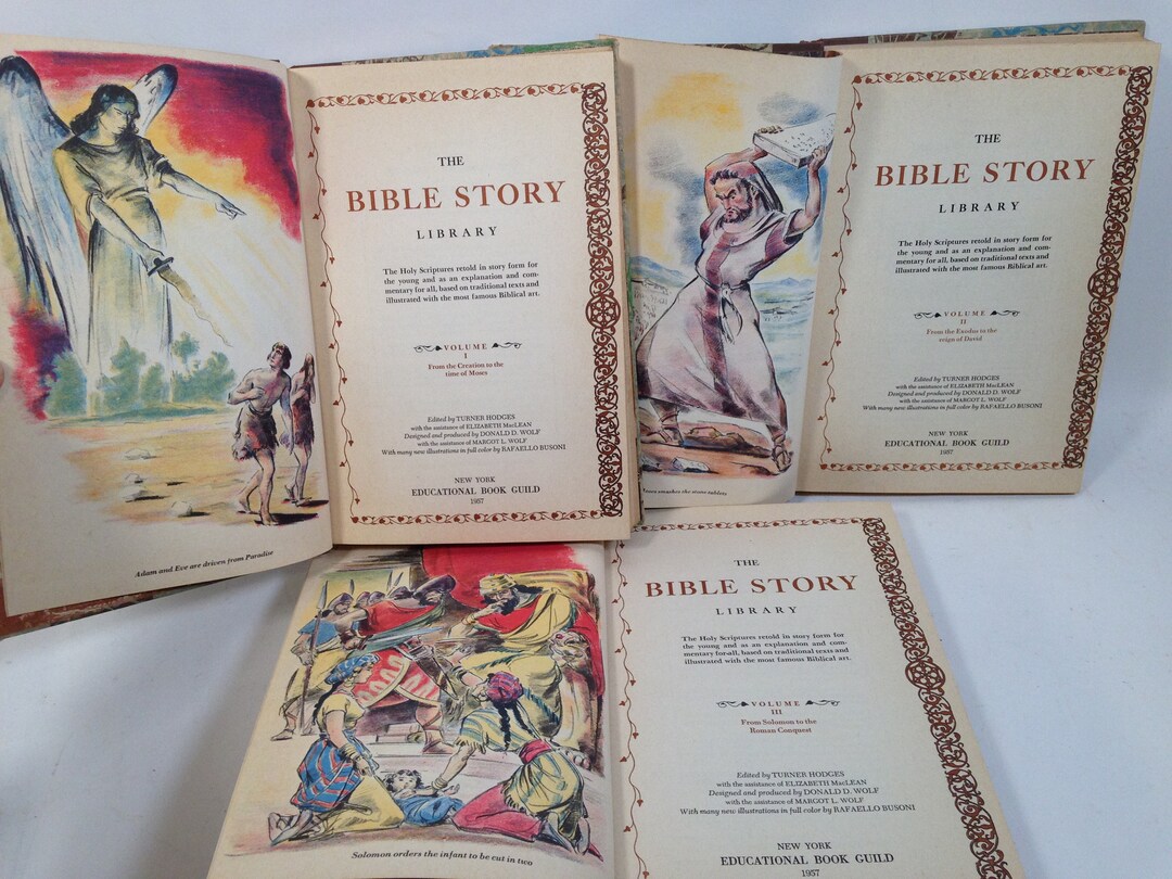 Vintage the Bible Story Library Illustrated, Books 1-3 0623 - Etsy