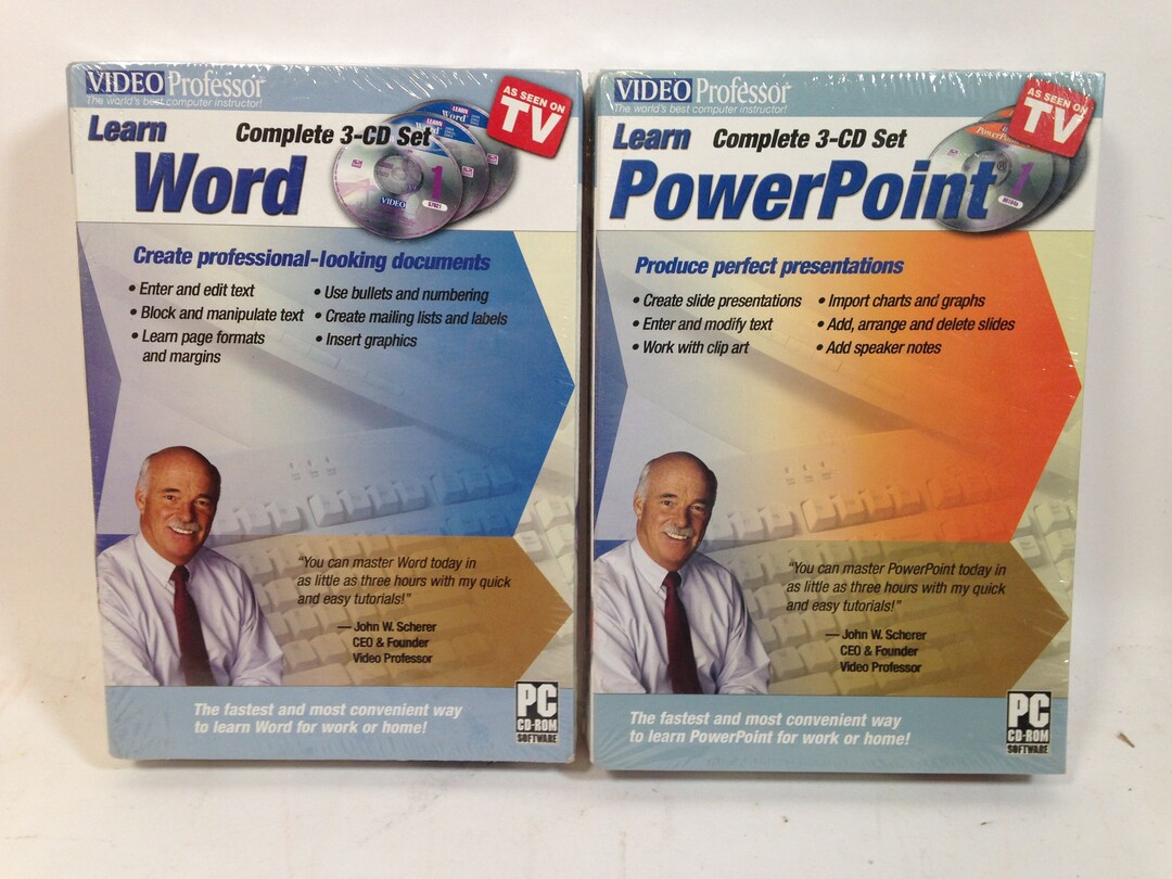 NEW! Video Professor Learn Word and Learn Powerpoint Instructional Cd ...