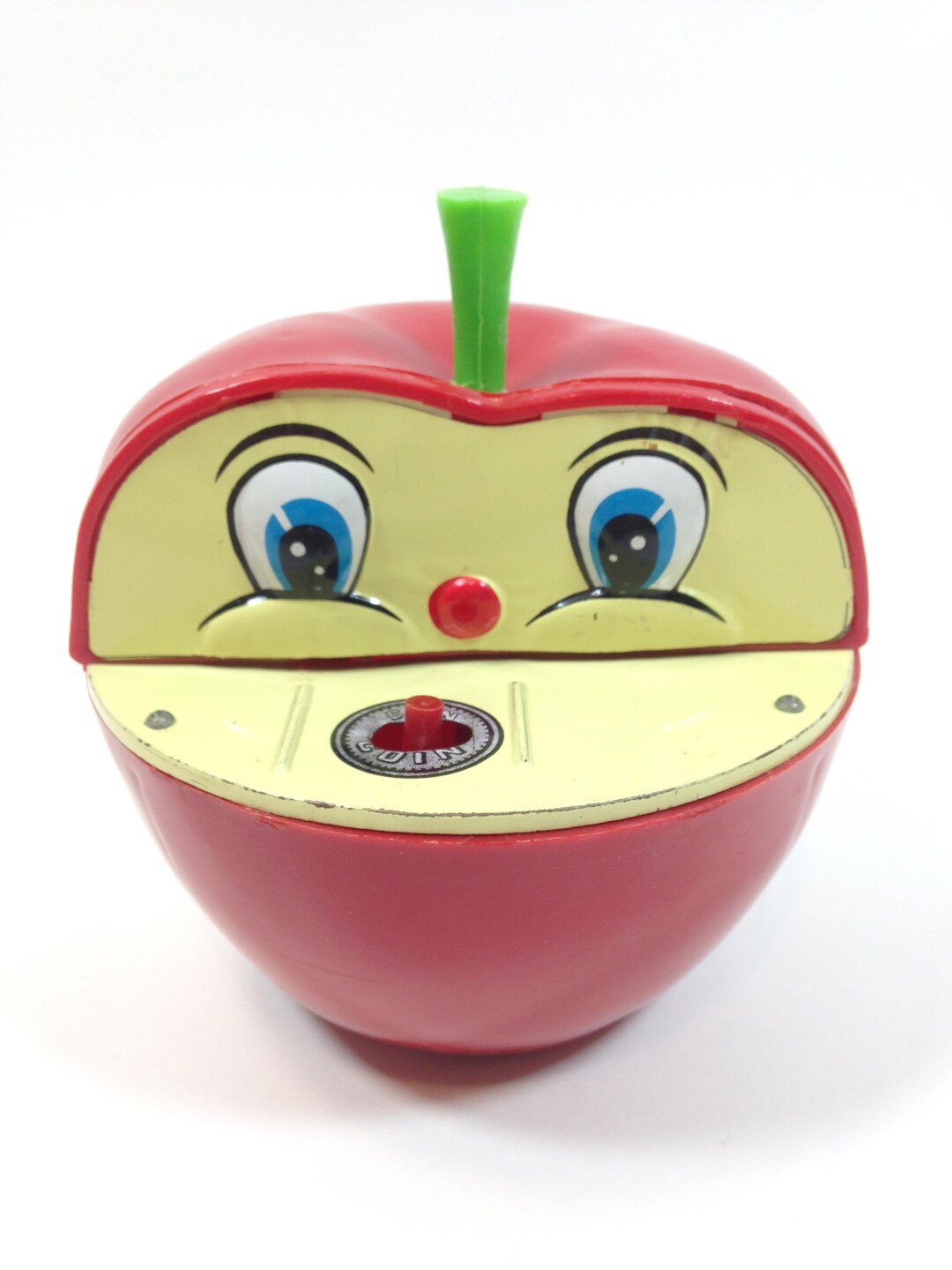 Vintage Mechanical Apple Coin Bank, Yone Brand, Made in Japan, WORKS ...