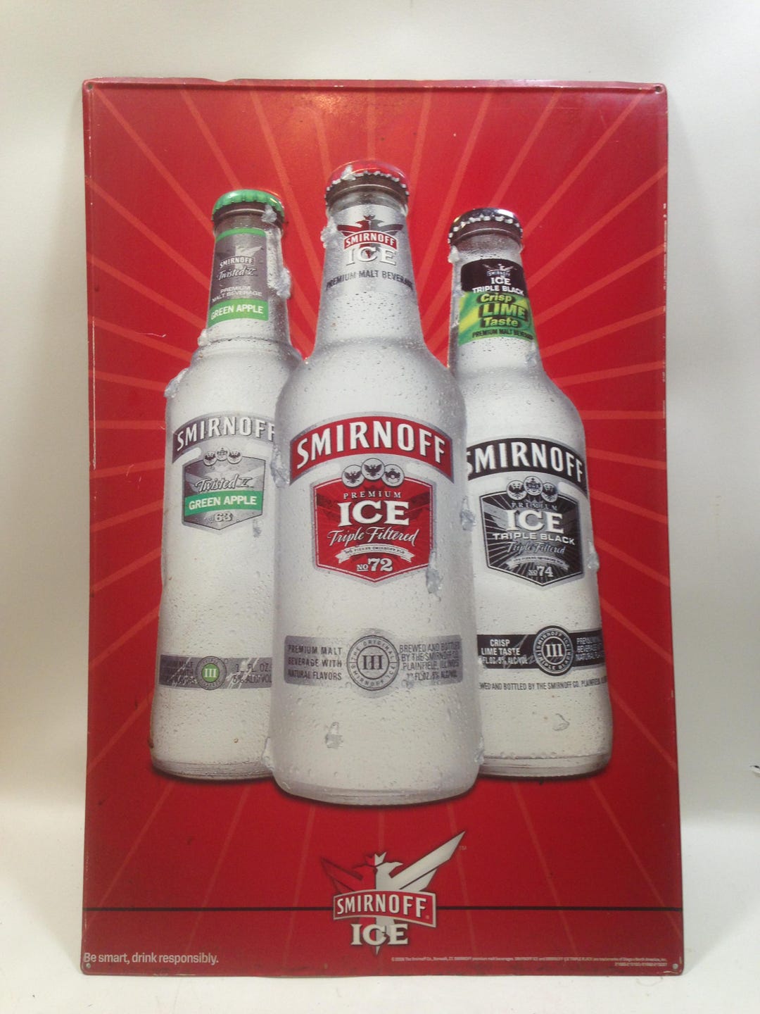 Vintage Smirnoff Ice Malt Liquor Advertising Bar Sign 24x16 0924 - Etsy