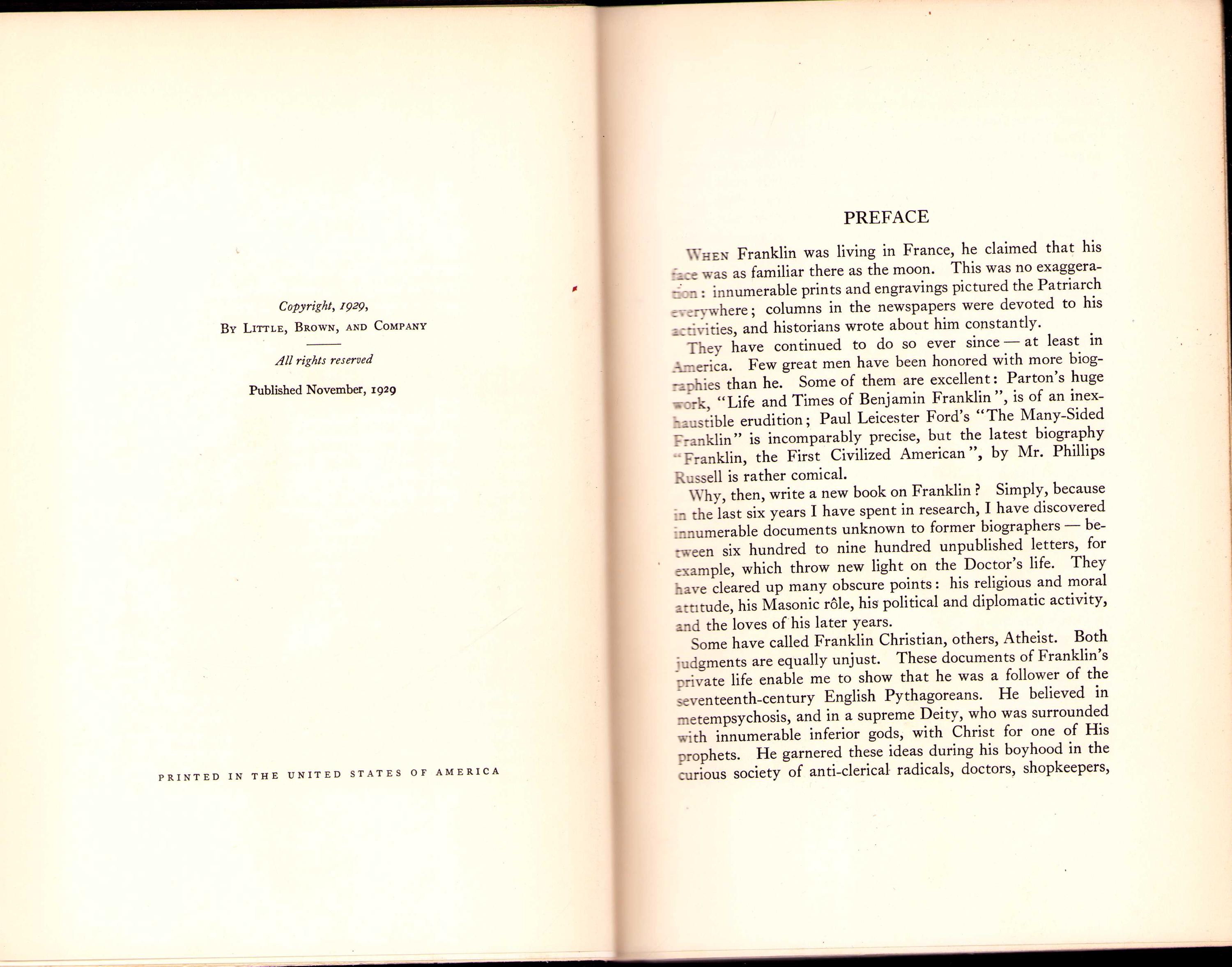 Vintage Book: Franklin - the Apostle of Modern Times by Bernard Fay ...