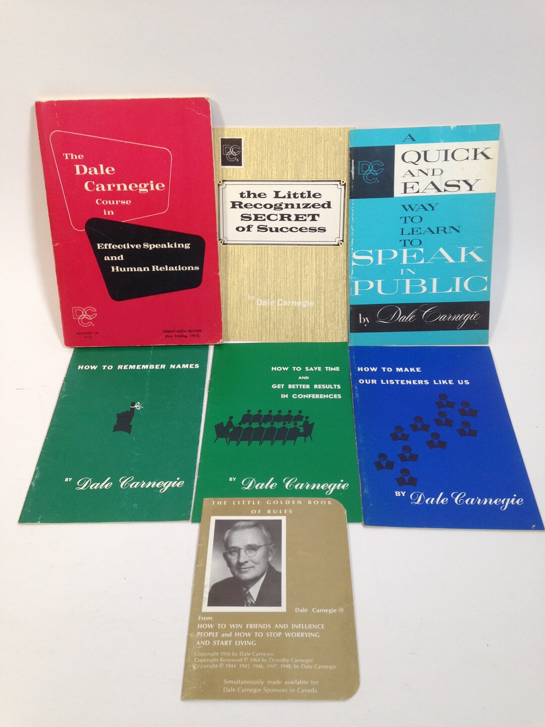 7 Vintage Leaflets/pamphlets From Dale Carnegie Public Speaking ...