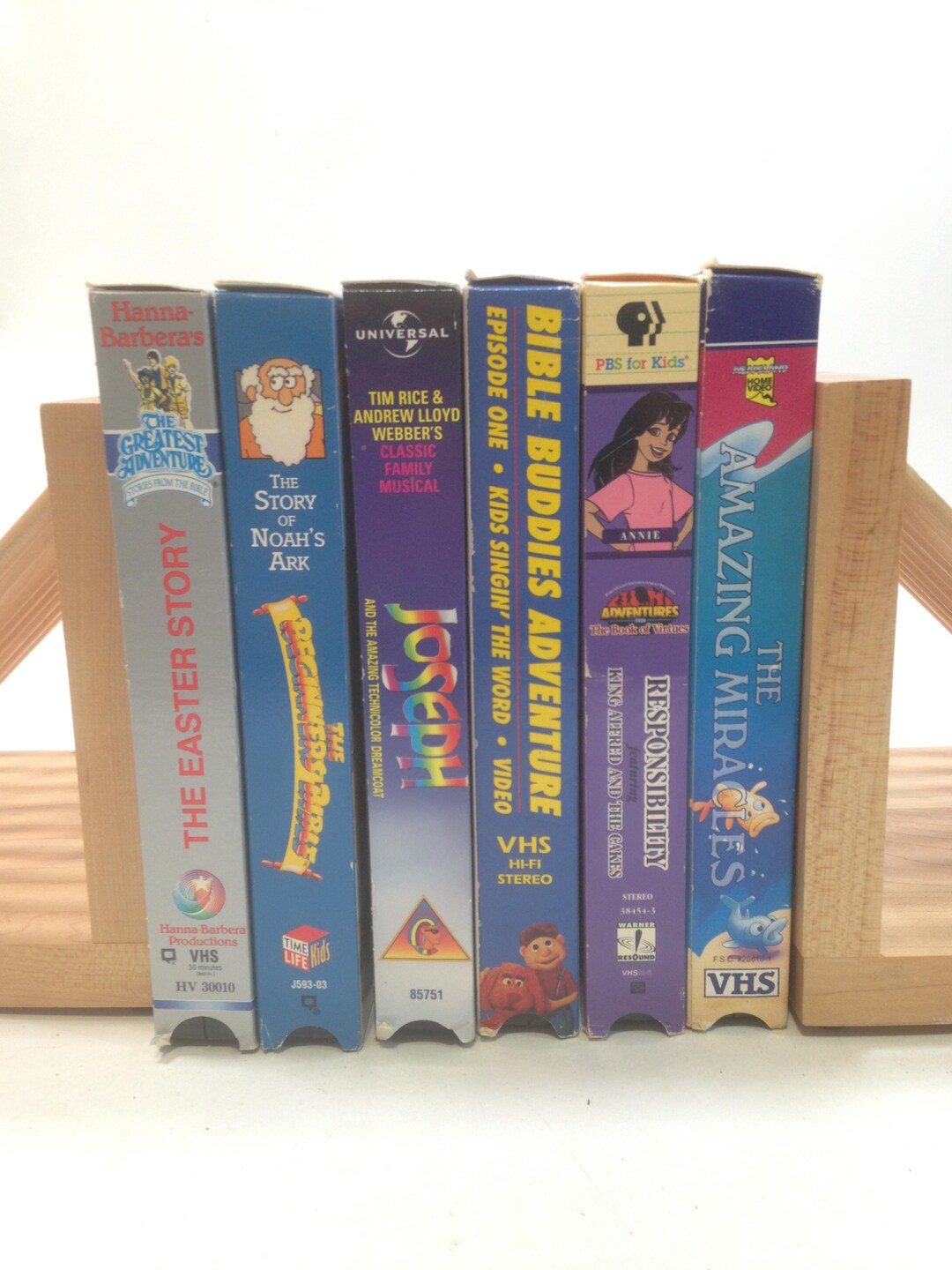6 Bible Story VHS Tapes for Children, Amazing Miracles, Joseph and the ...