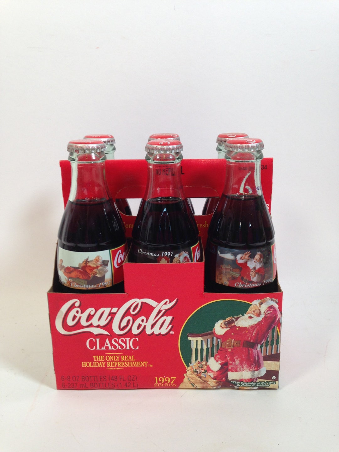 1997 Christmas Coca-cola Commemorative Bottles 4 Different Designs 6 ...