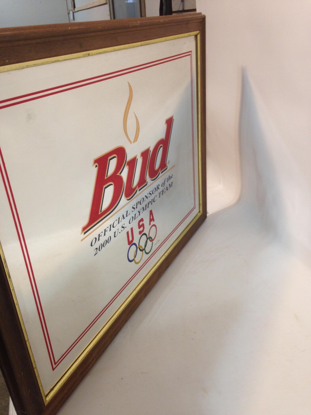 Bud Budweiser Bud Light Mirrored Sign 2000 Olympic Sponsor 0924 - Etsy