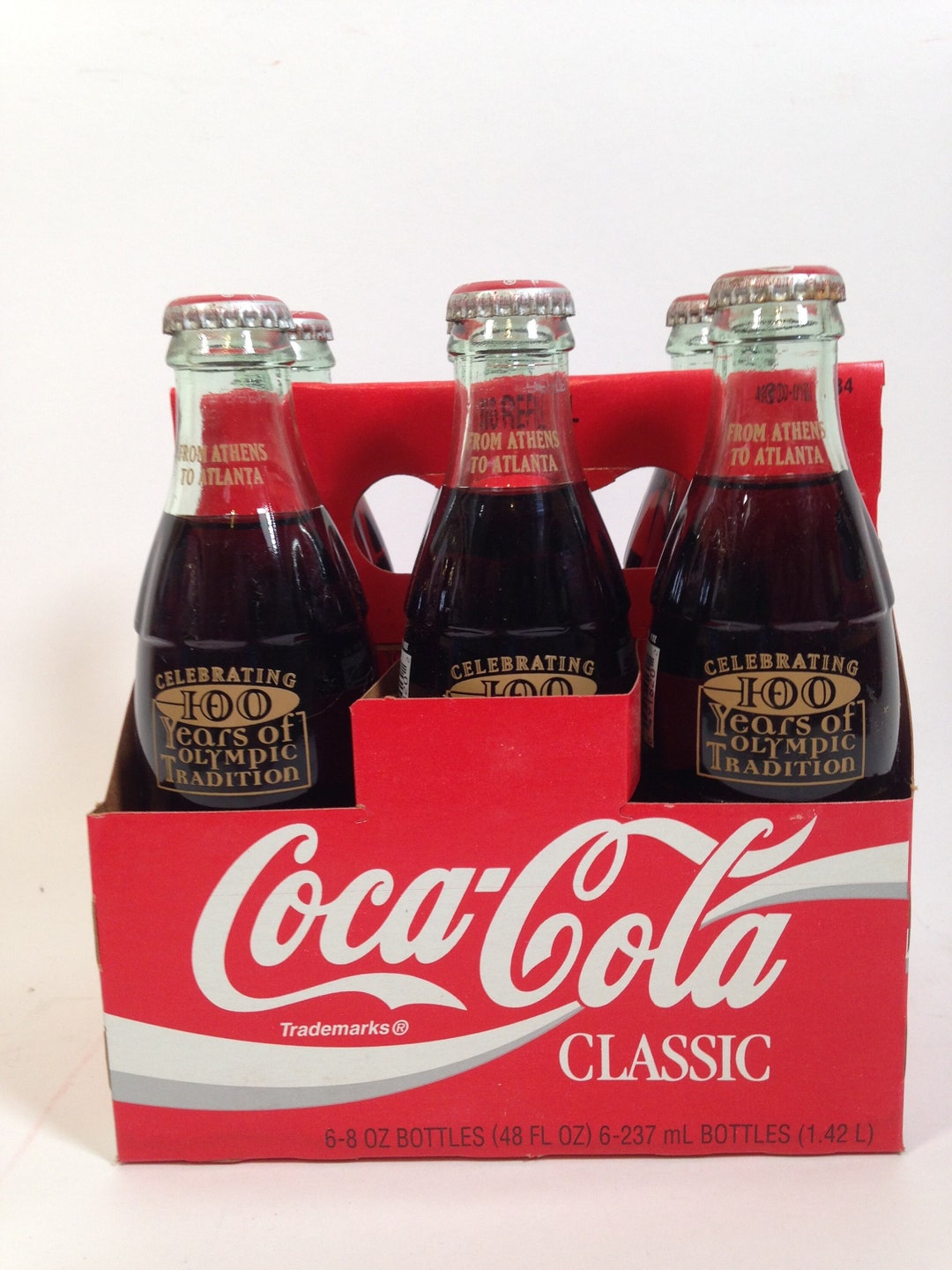 1996 Coca-cola Commemorative Bottles, Coke Classic, Celebrating 100 Years of Olympic Tradition ...