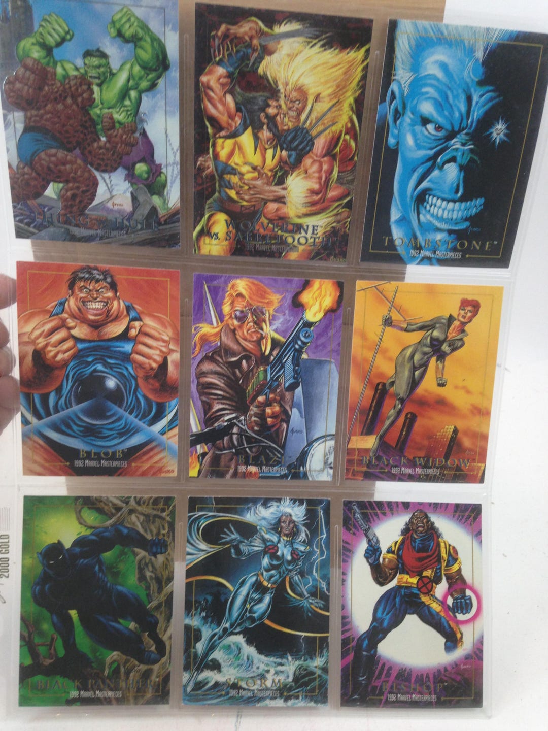 1992 Marvel Masterpieces Comic Book Character Trading Cards 9 in All ...
