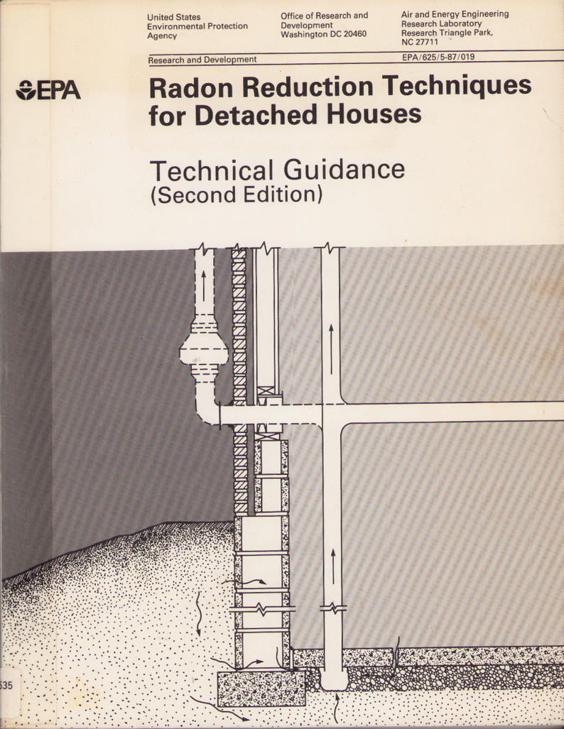 Vintage Book: Radon Reduction Techniques for Detached Houses ...