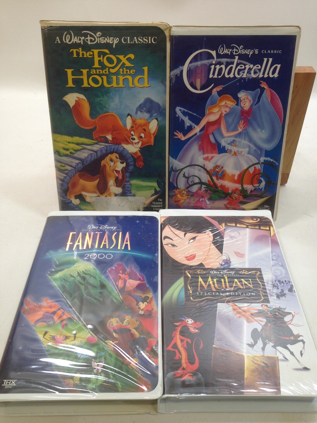 4 Family Disney Movies on VHS, the Fox and the Hound, Cinderella ...