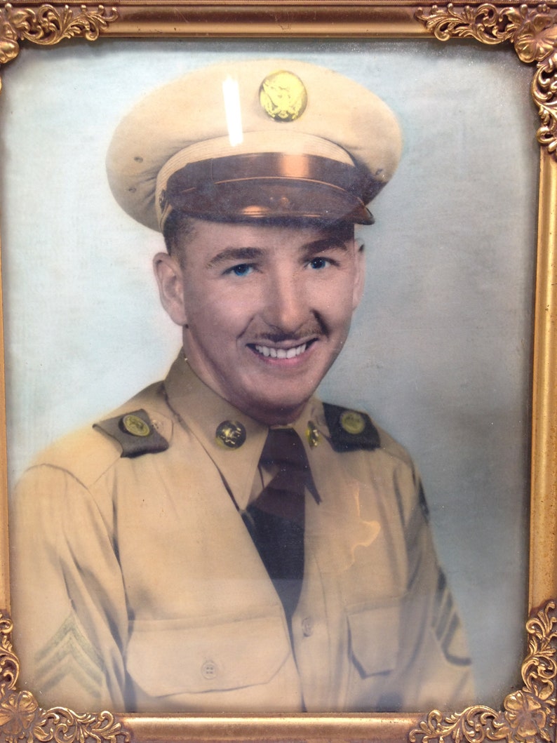 2 Vintage Colorized Photos of a Military Man 0122 - Etsy