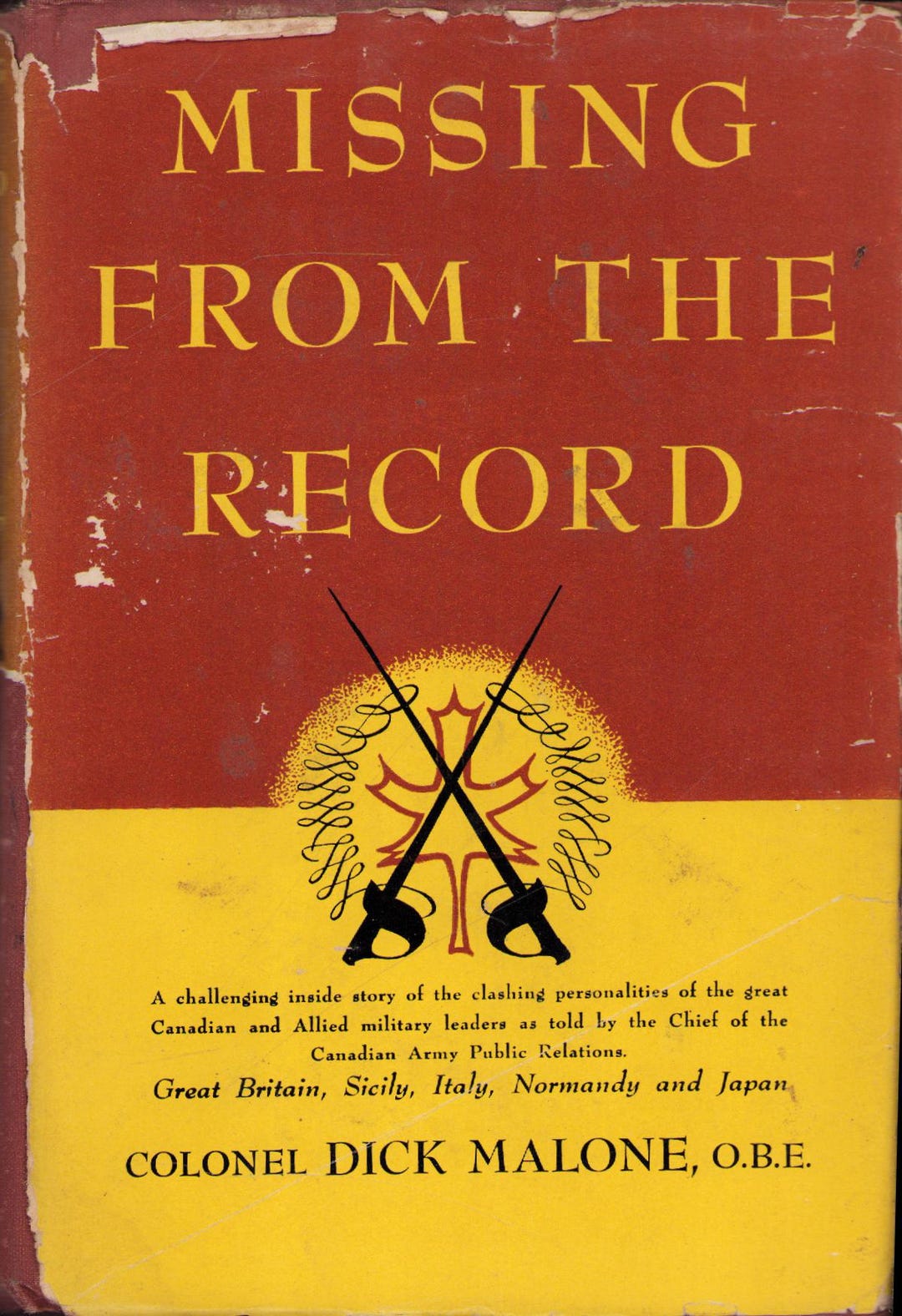 Vintage Book: Missing From the Record by Colonel Dick Malone 1946 0925 ...