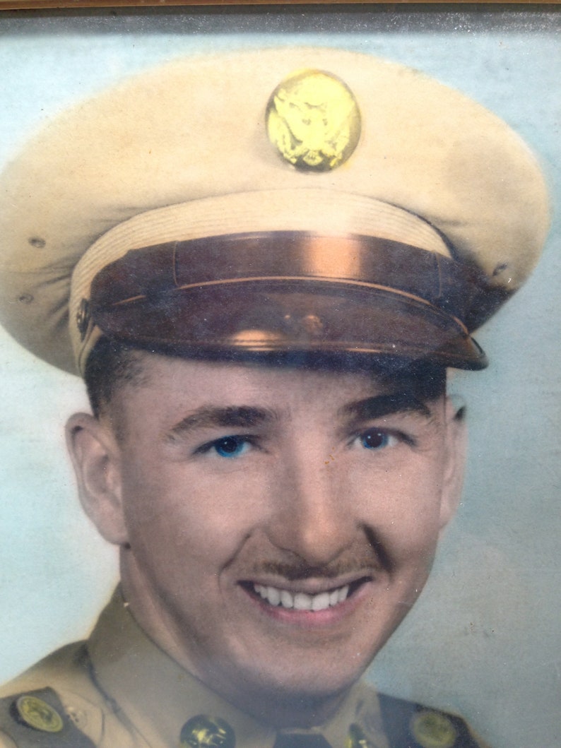 2 Vintage Colorized Photos of a Military Man 0122 - Etsy