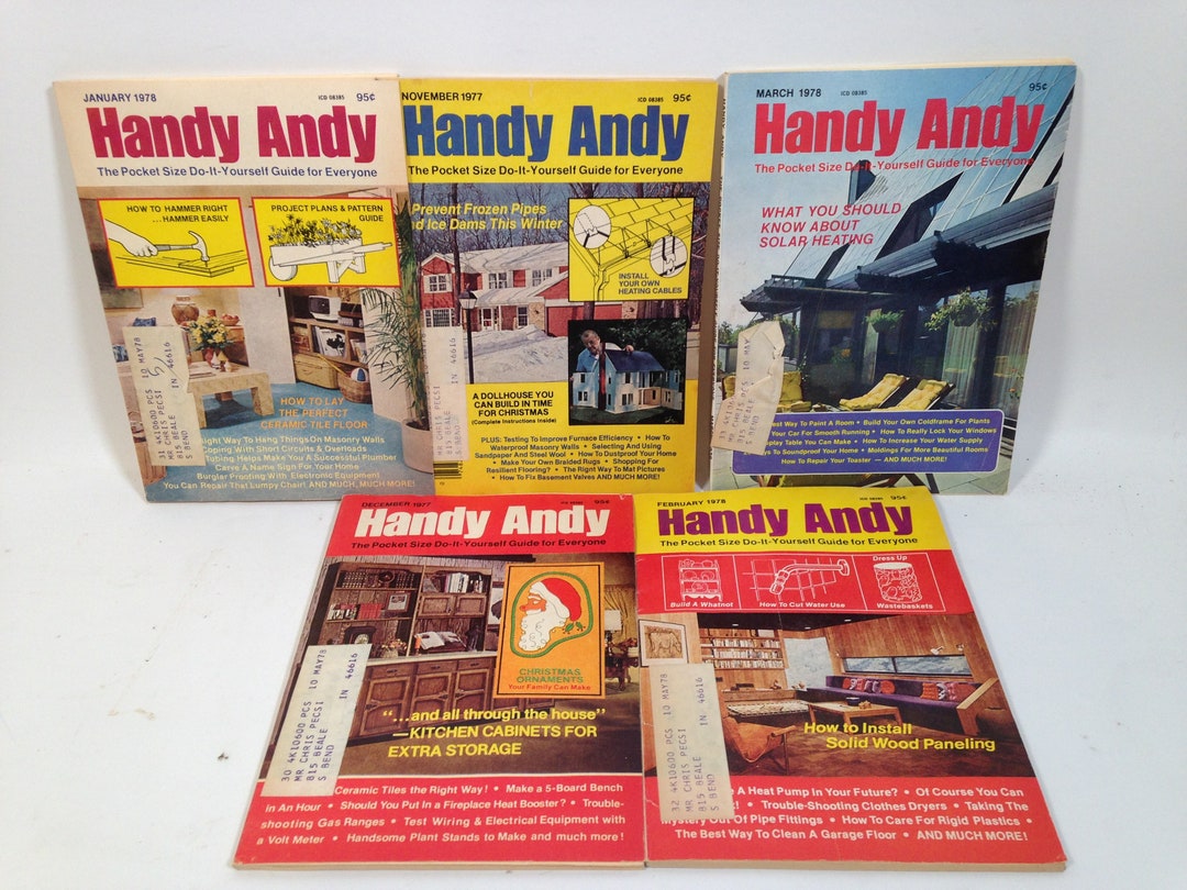 Vintage 1970s Handy Andy Magazines 5 Issues 0923 - Etsy