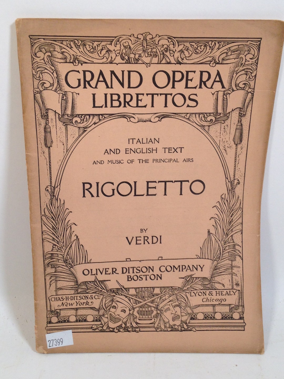 Grand Opera Librettos: Rigoletto by Verdi 0523 - Etsy