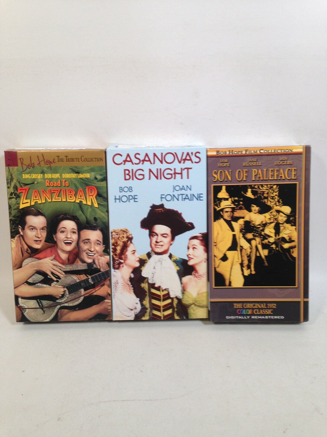 Three Bob Hope Movies on VHS Tape, the Road to Zanzibar and 2 More ...