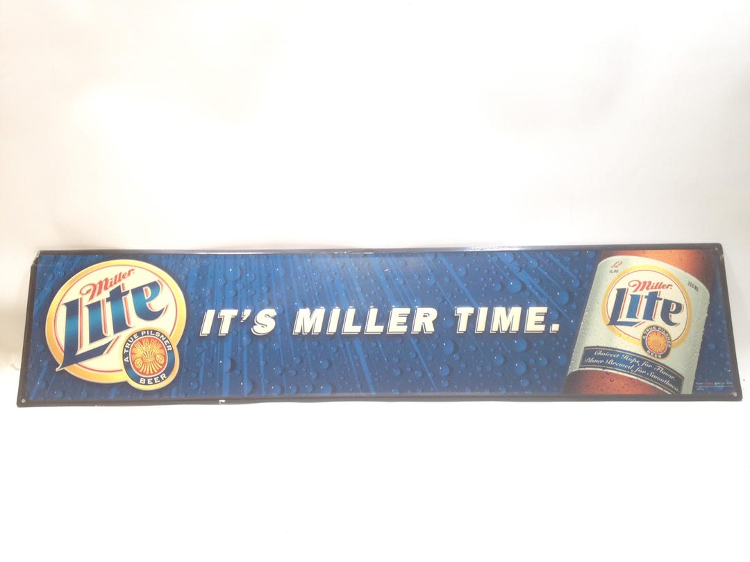 Miller Lite Beer It's Miller Time Bar Sign 40" Long! 0924 - Etsy
