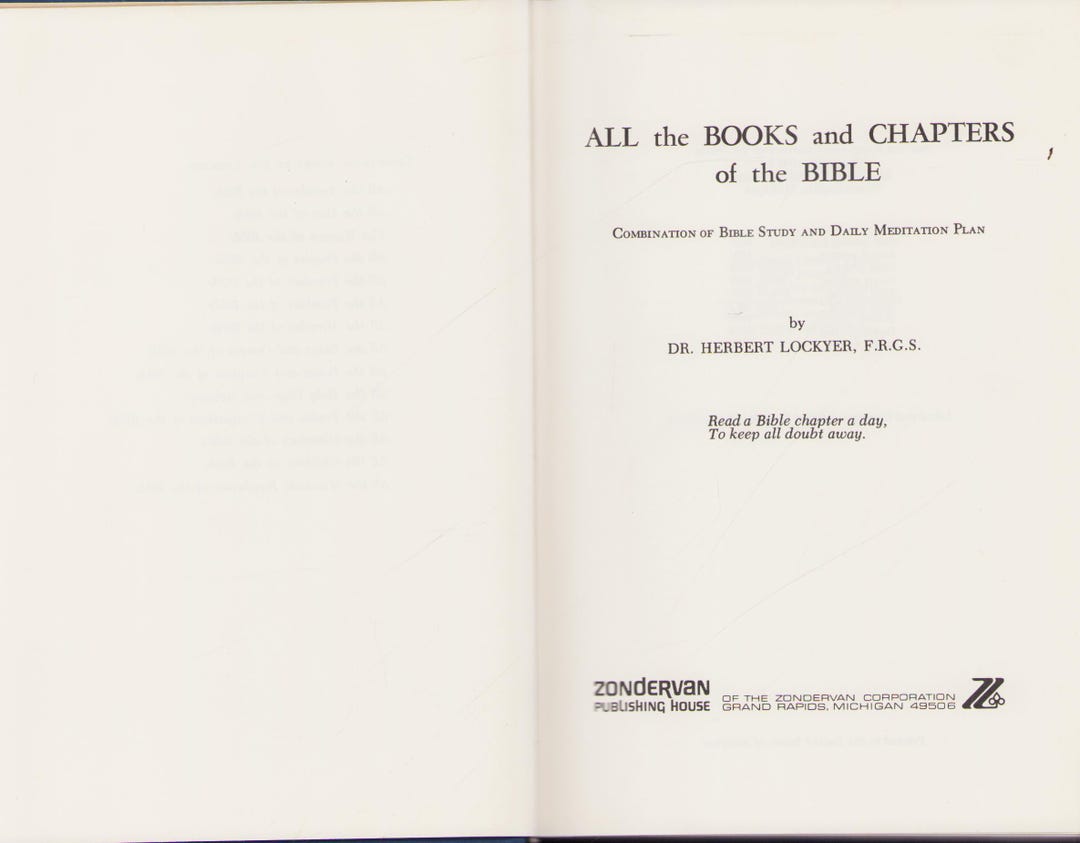 Vintage Book: All the Books and Chapters in the Bible, Herbert Lockyer ...