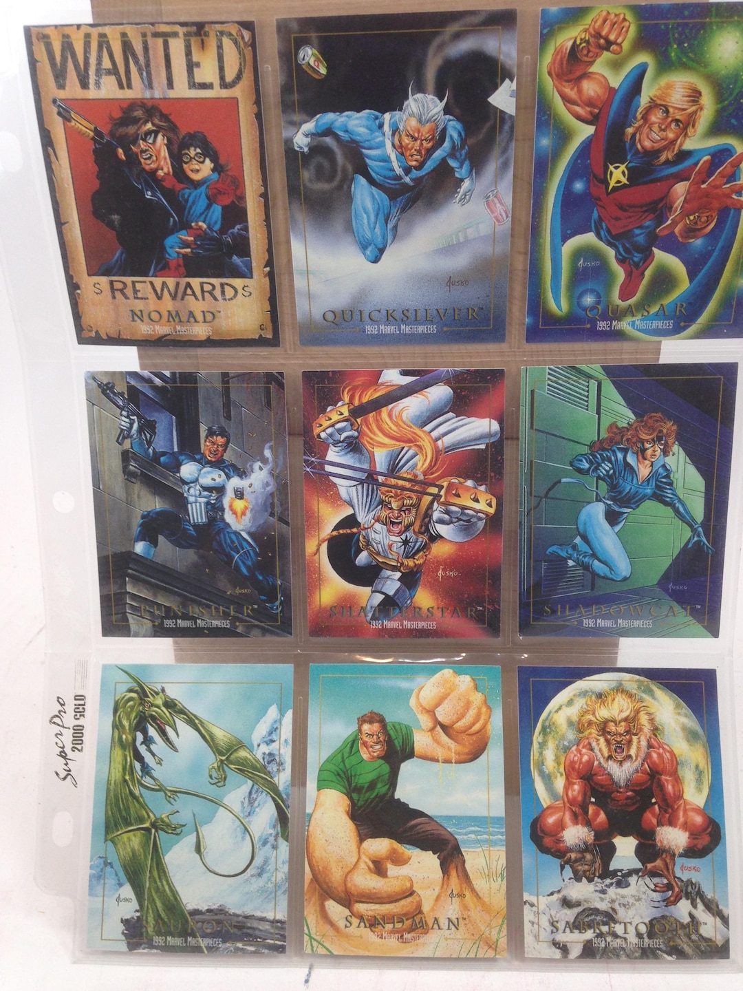 1992 Marvel Masterpieces Comic Book Character Trading Cards 9 in All ...