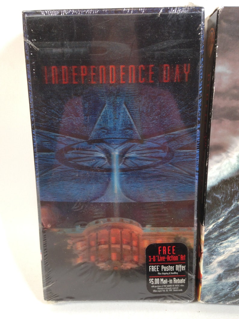 Five Action/adventure Movies on VHS Tape, Armageddon, Independence Day ...