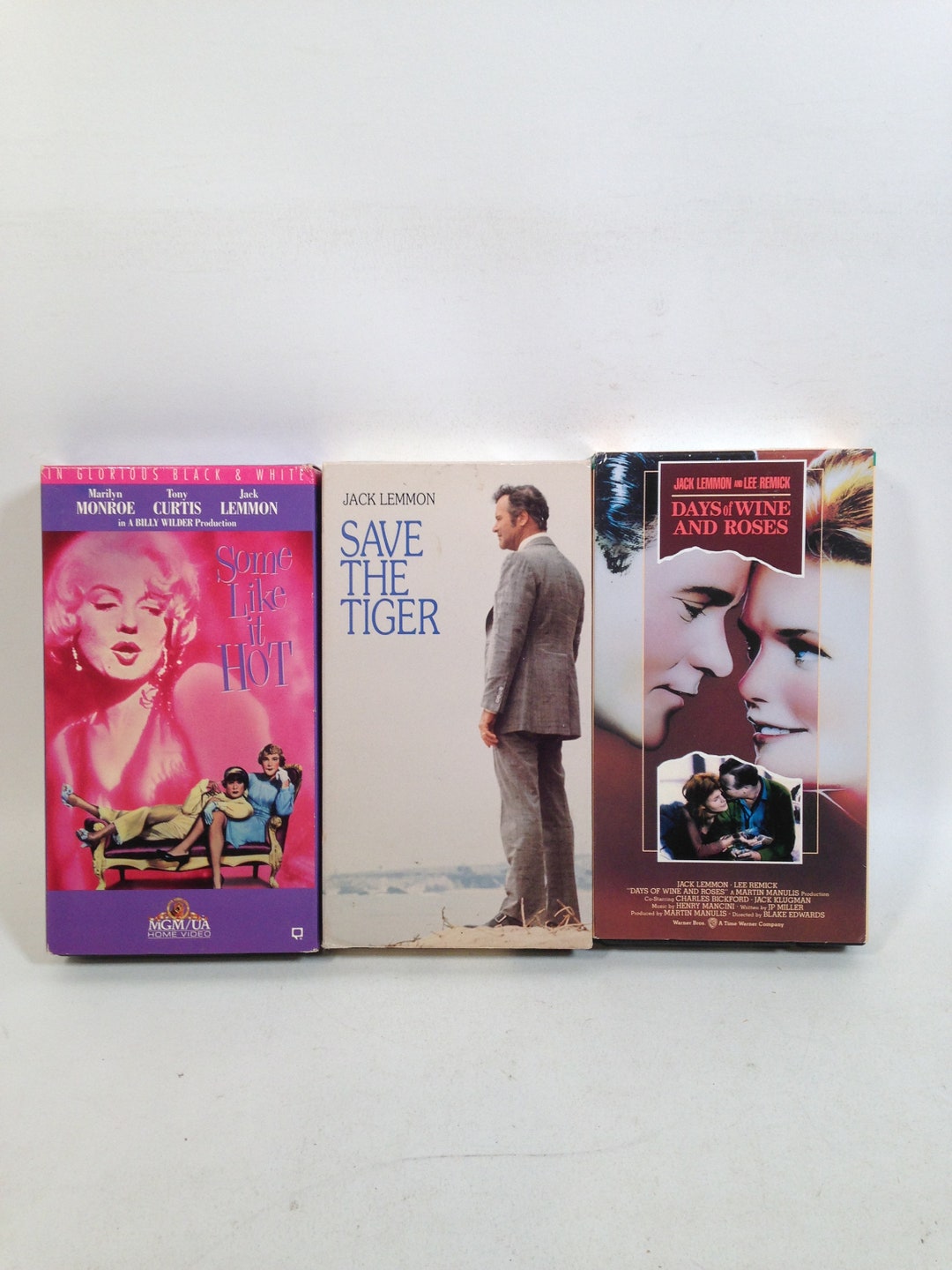 Three Movies Starring Jack Lemmon on VHS Tape, Some Like It Hot and 2 ...
