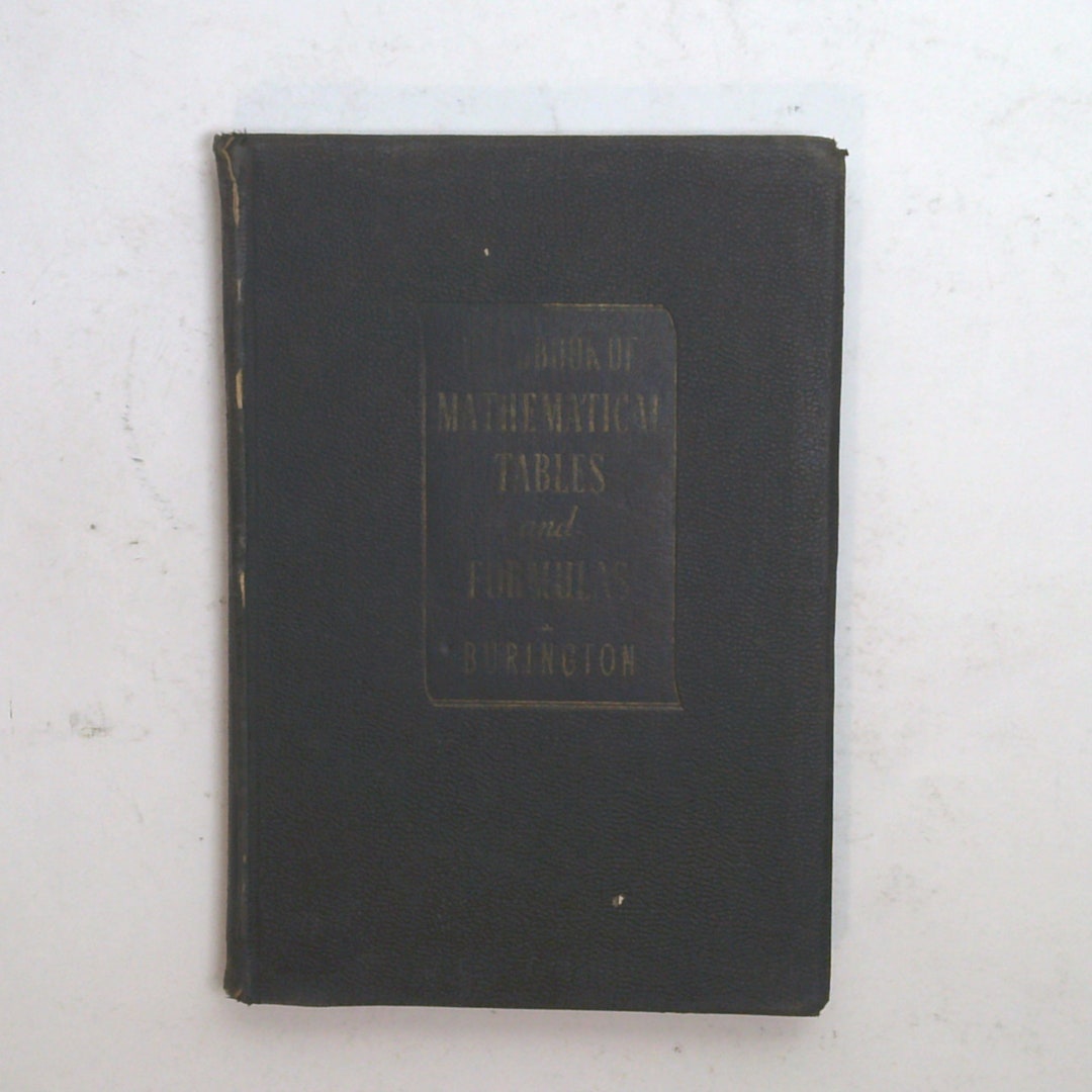 Vintage Book: Handbook of Mathematical Tables and Formulas by Richard ...