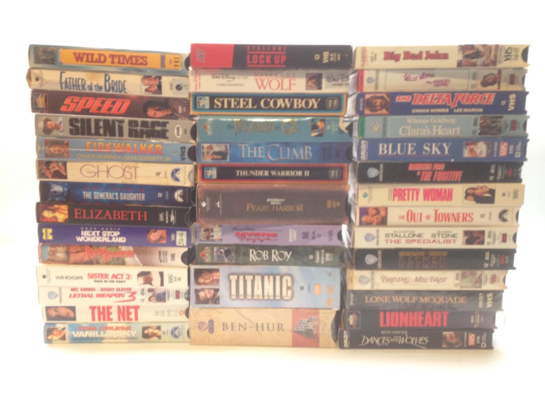 Huge Lot of 39 VHS Tapes Assorted Genres, Includes Titanic, the Out of ...
