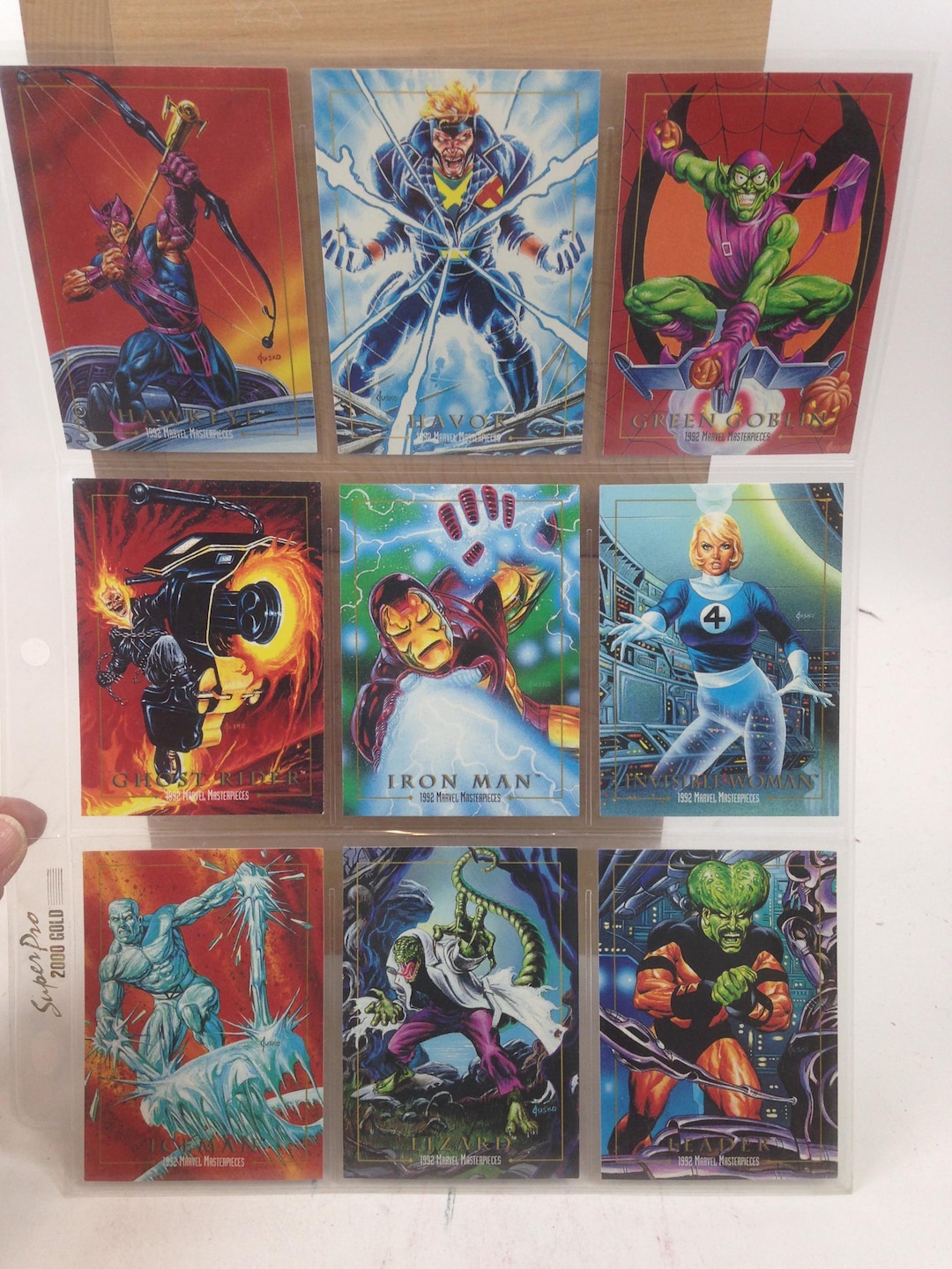 1992 Marvel Masterpieces Comic Book Character Trading Cards 9 in All ...