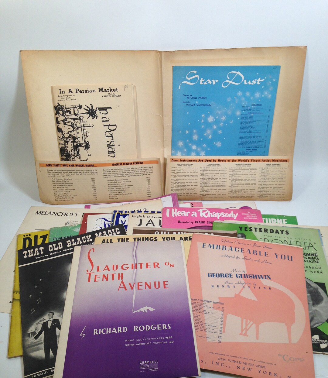 Large Collection of Sheet Music, Mostly Piano, Mostly Popular Tunes ...