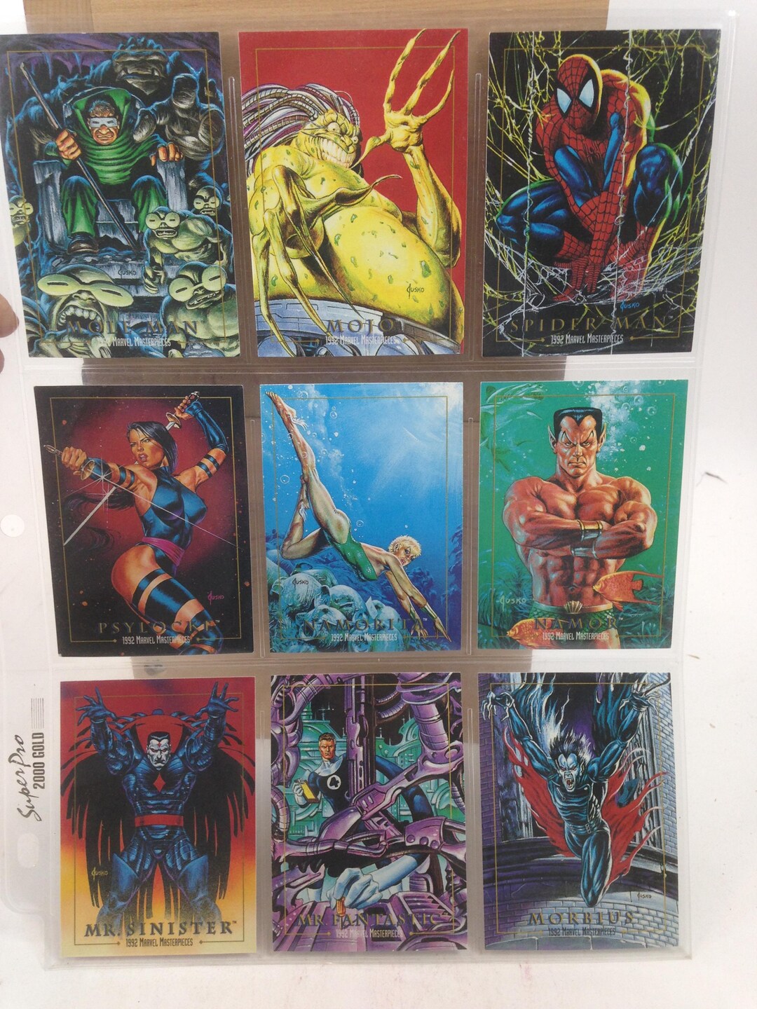 1992 Marvel Masterpieces Comic Book Character Trading Cards 9 in All ...