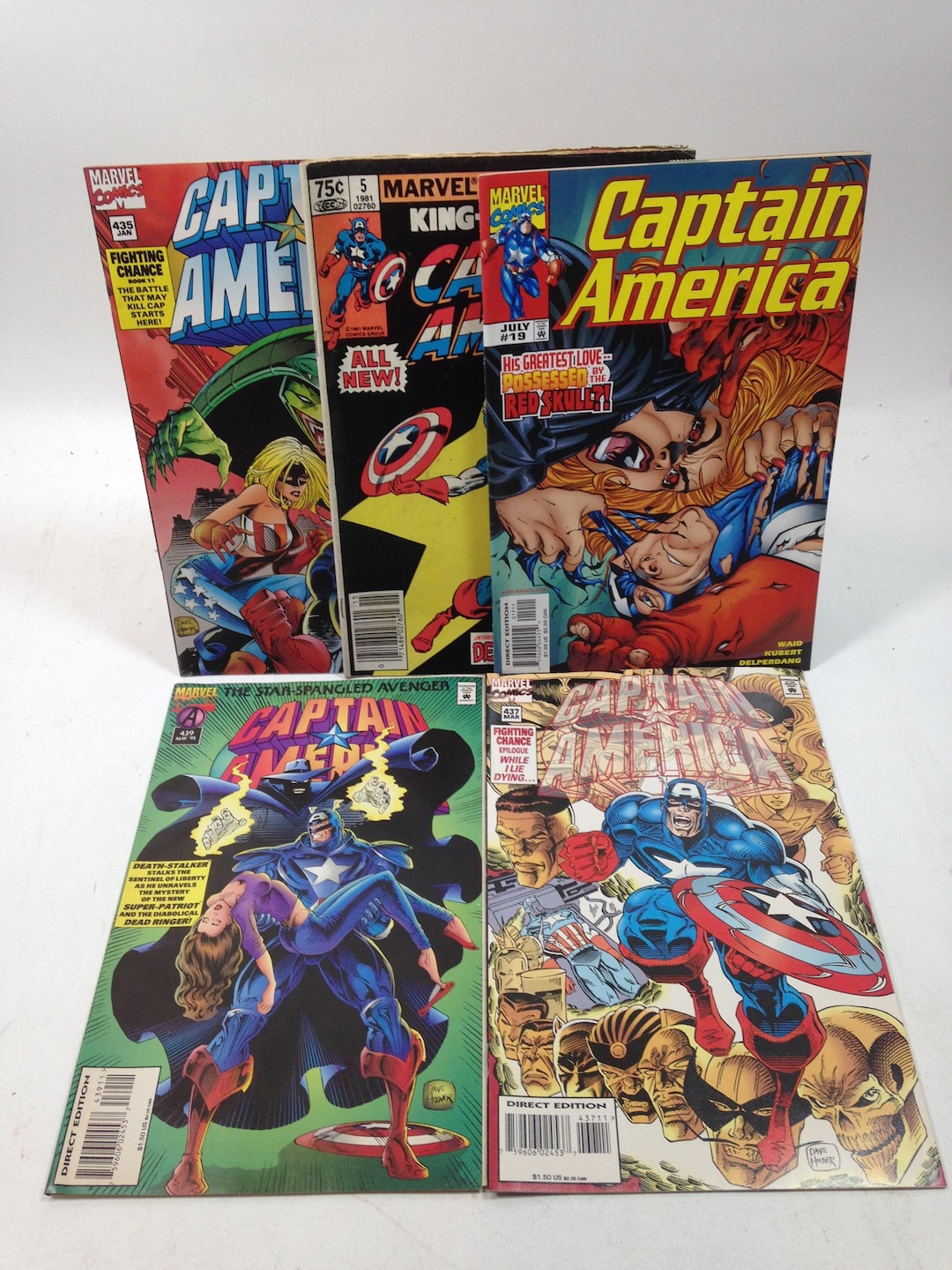 5 Issues of Captain America Comic Books #435 #5 #19 #437 #439 0525 - Etsy