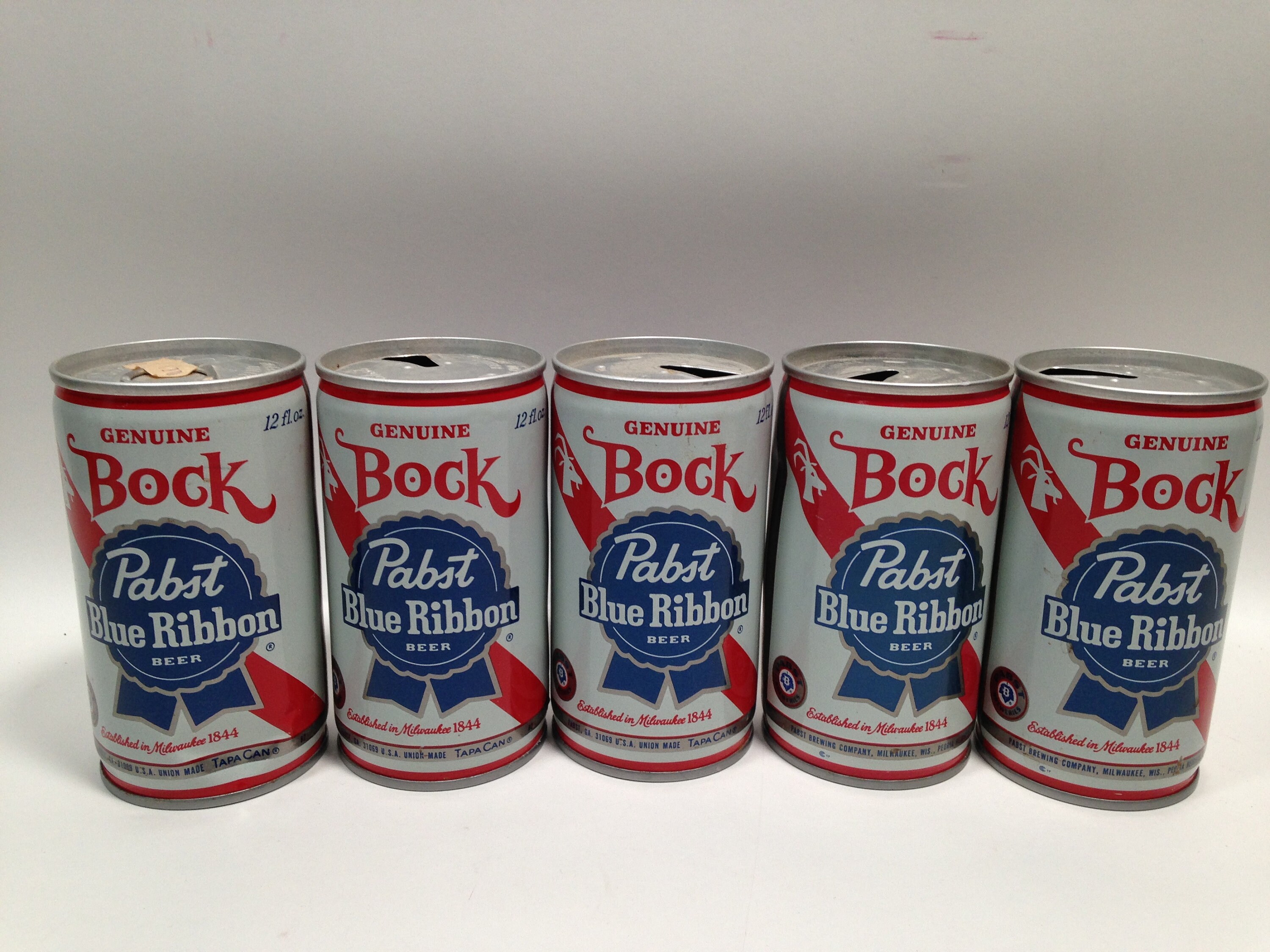5 Vintage Pabst Blue Ribbon Cans Steel & Aluminum 0122 Art ...