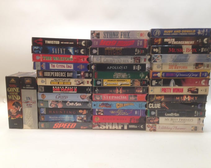 Huge Lot of 40 VHS Tapes Assorted Genres, Includes Gone With the Wind ...