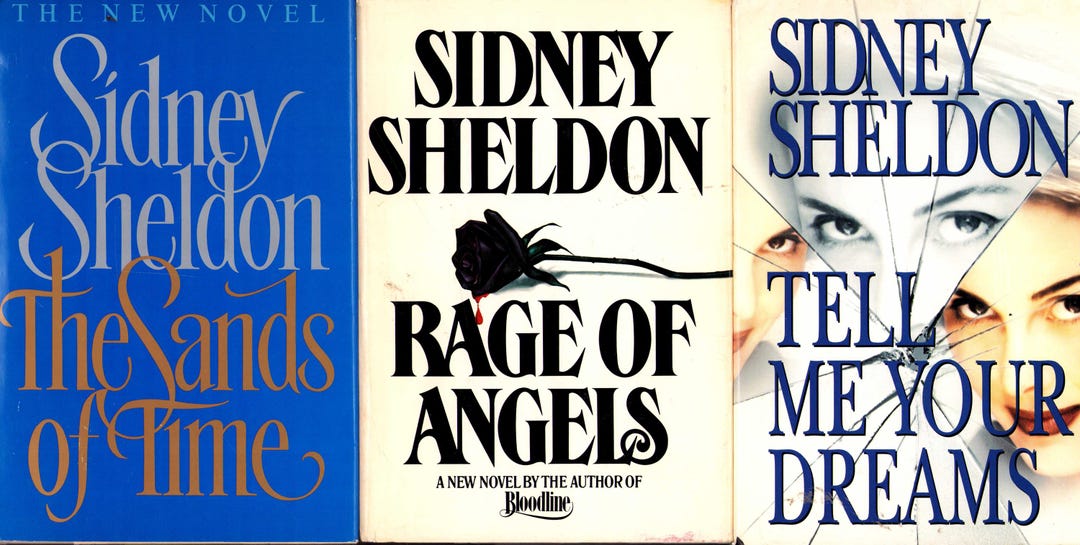 3 Books by Sidney Sheldon: the Sands of Time, Rage of Angels & Tell Me ...