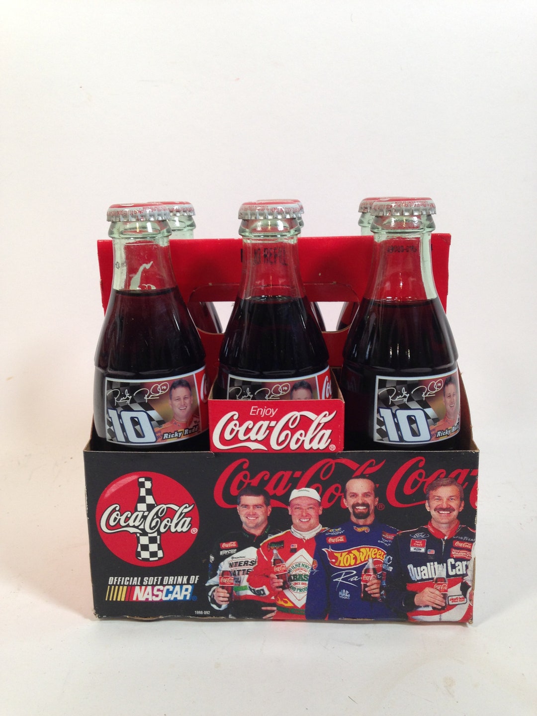 1996 Coca-cola Commemorative Bottles, NASCAR Racing #10 Ricky Rudd 6-pack Full - Etsy