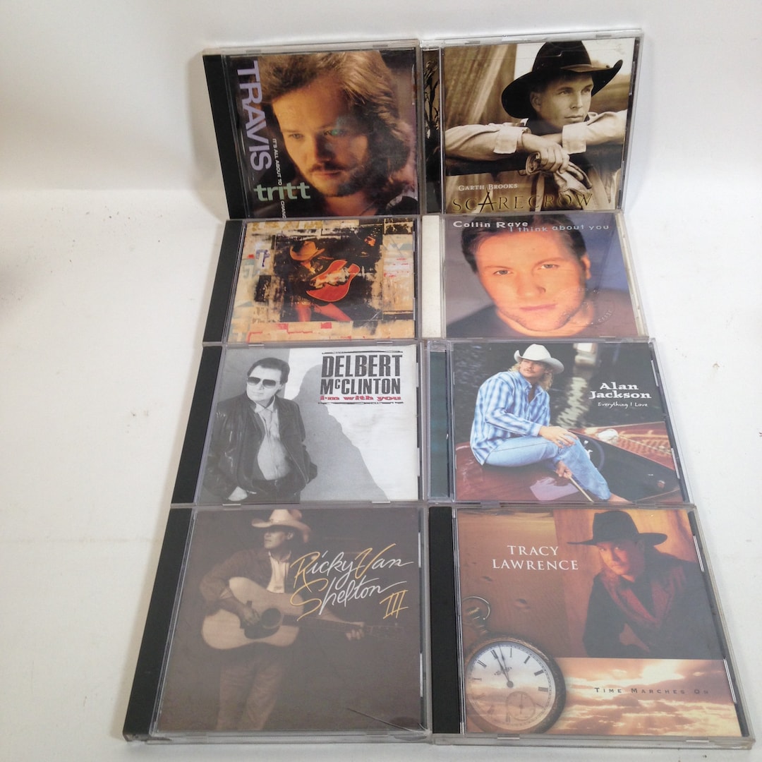 8 Cds by Country Music Male Artists, Mostly 1990s, Travis Tritt, Garth ...