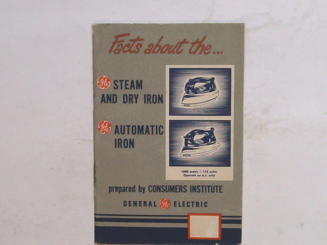 Rare Vintage Pamphlet Facts About the GE Steam and Dry Iron/ge ...